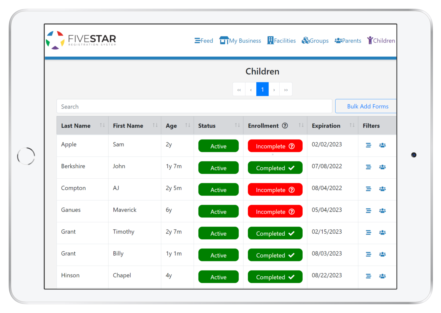 Five Star Registration System